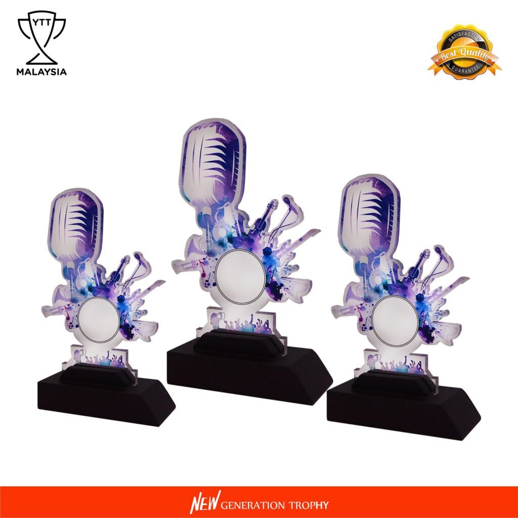 4255 Acrylic Plaque (Microphone) | YTT Trophy | Trophy Supplier Malaysia