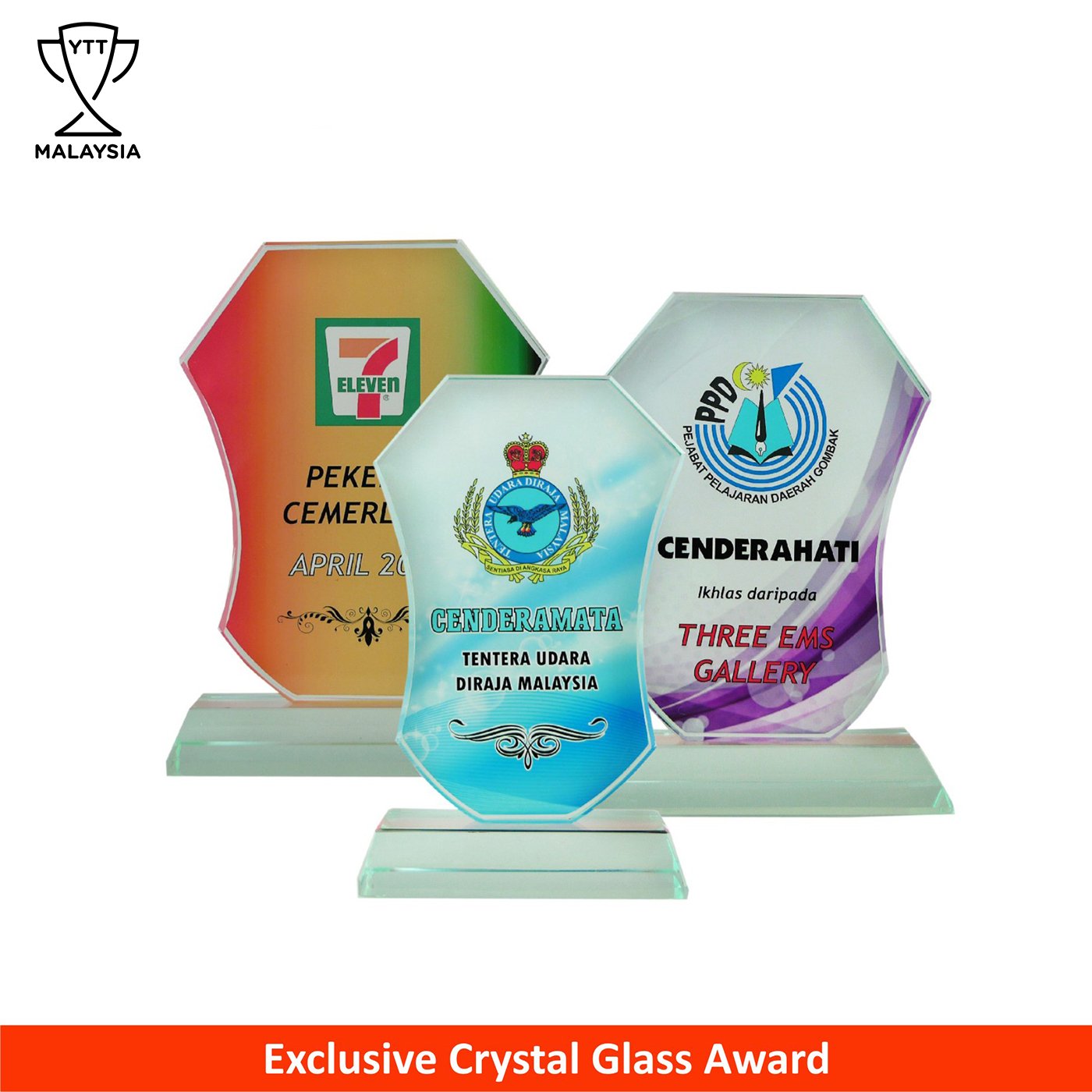 Crystal Plaque Series - YTT Trophy | Trophy Supplier & Plaques | Kedai ...